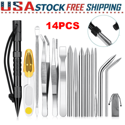 14 PCS Paracord Tools FID Needle Set Stitching Stainless Steel Lacing ...