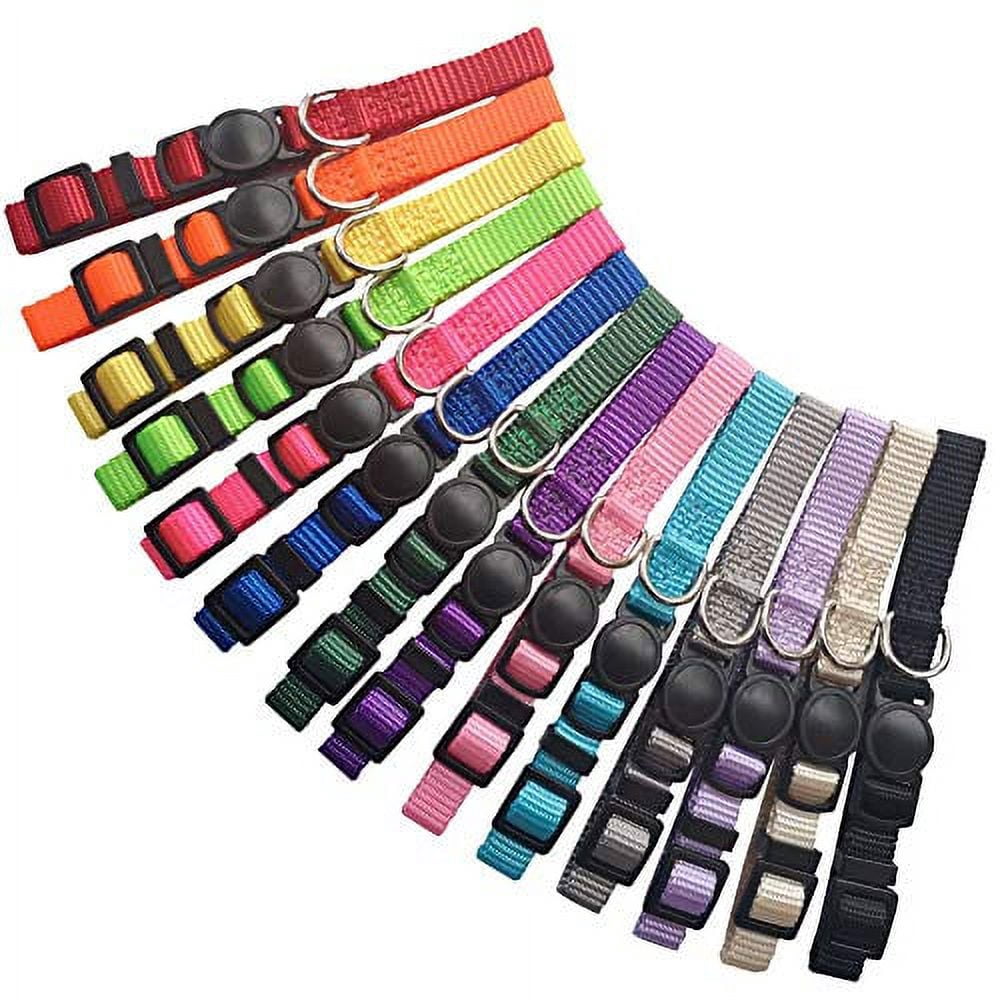 14 PCS Puppy ID Collars Nylon Soft Identification Colorful Adjustable ...
