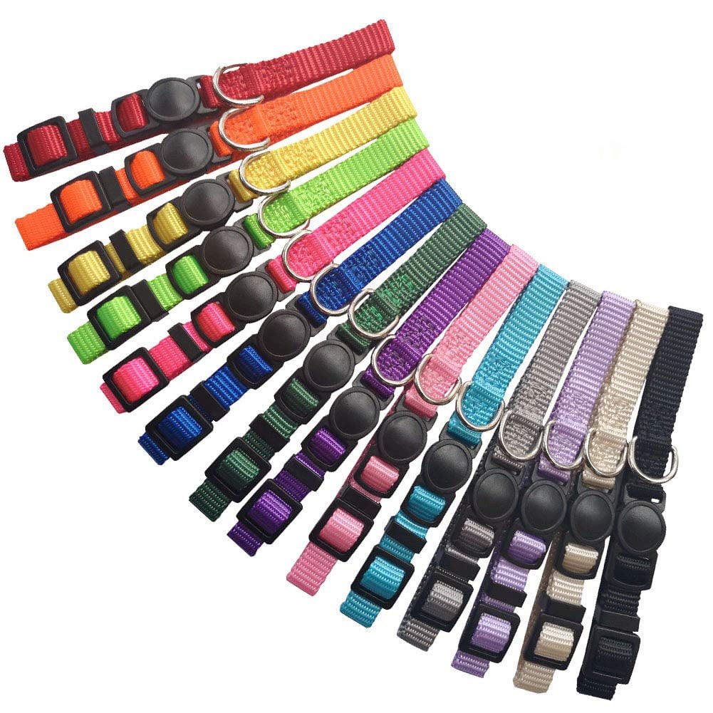 14 PCS Puppy ID MZF22 Collars Nylon Soft Identification Colorful ...