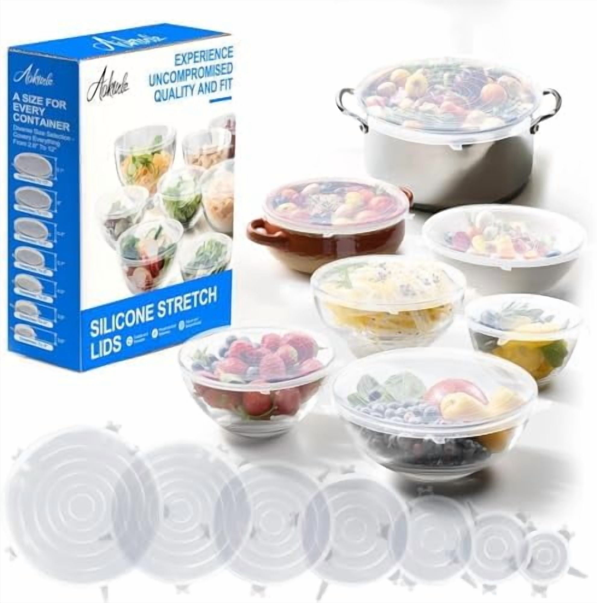 14 PCS Reusable Premium Silicone Stretch Lids for Food Storage ...