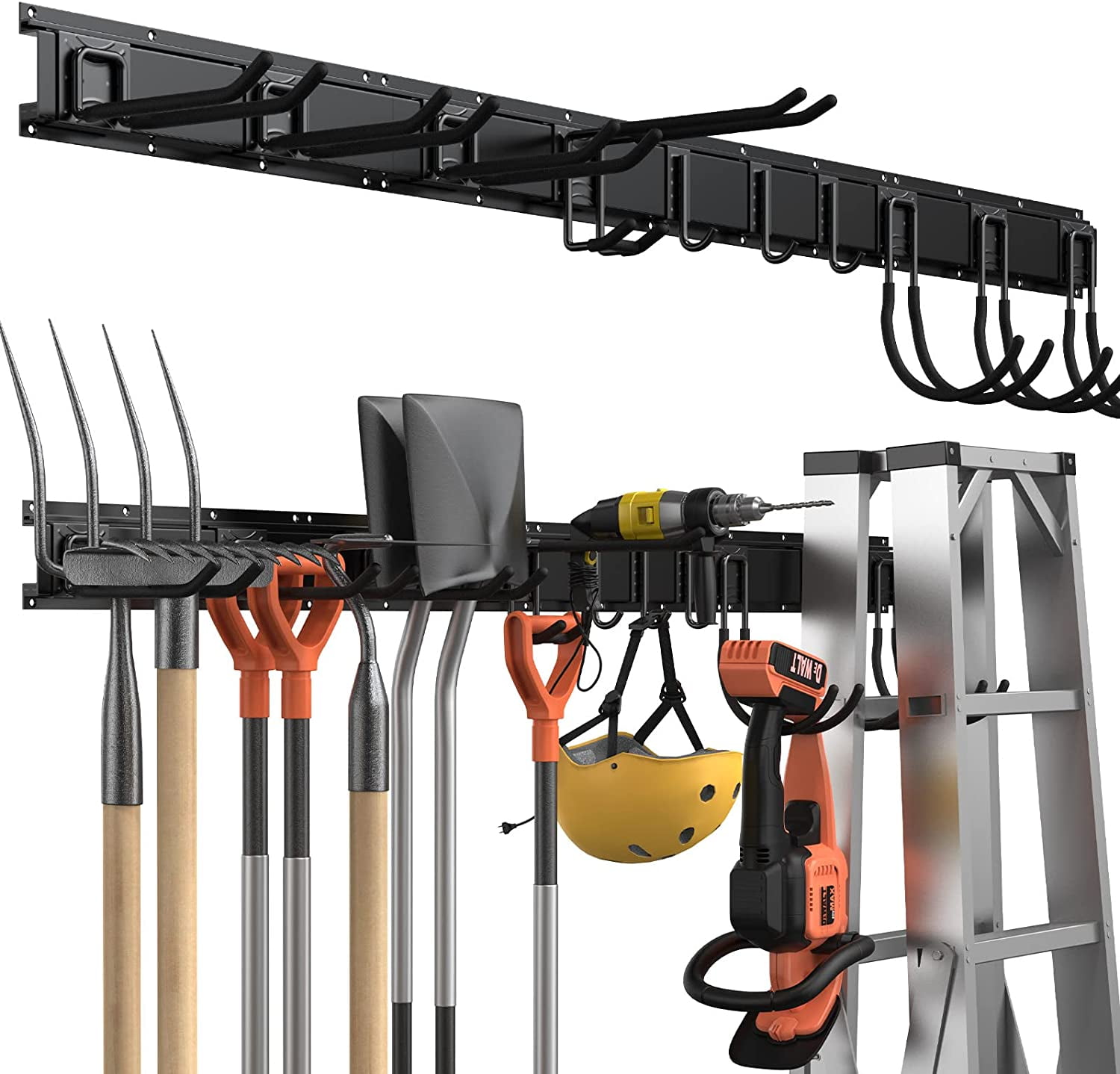 14 PCS Tool Storage Rack, 64 Inches Adjustable Garage Tool Organizer ...