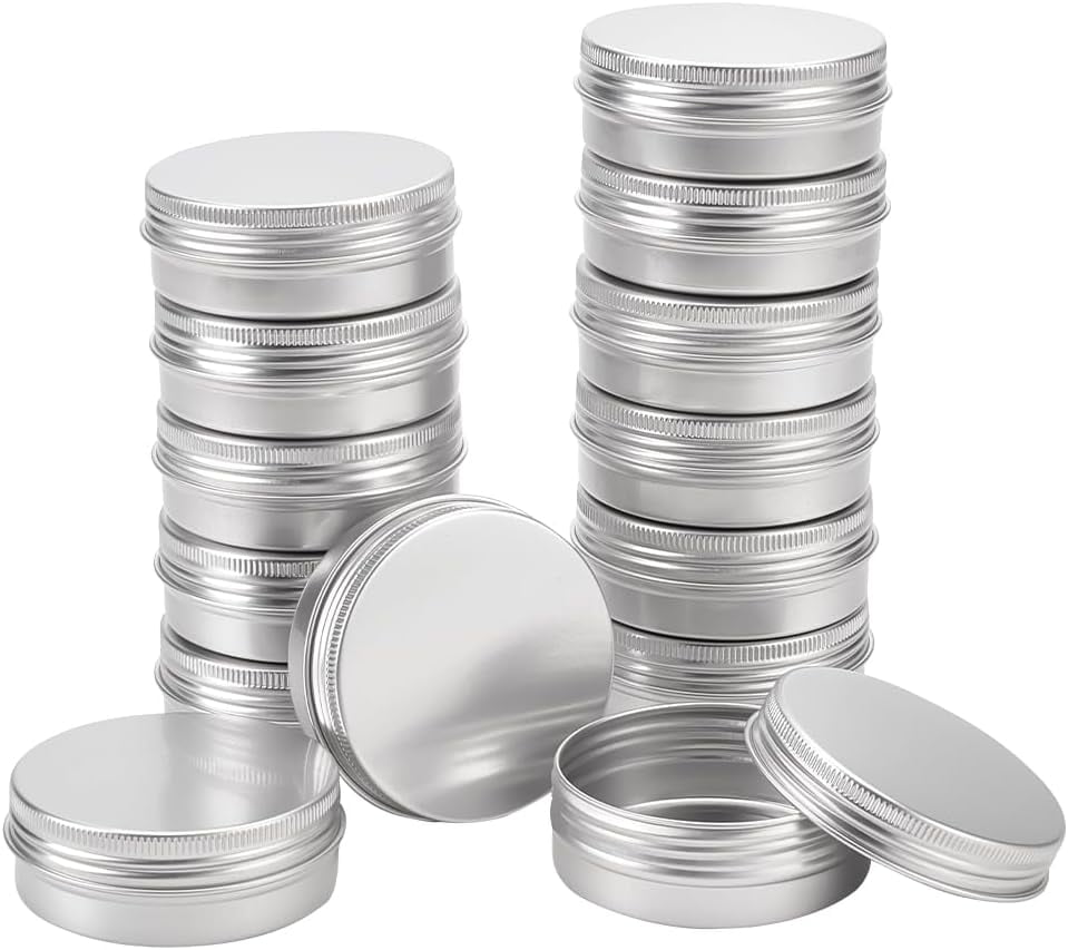 14 Pack 2 OZ Tin Cans Screw Top Round Aluminum Cans Screw Lid ...