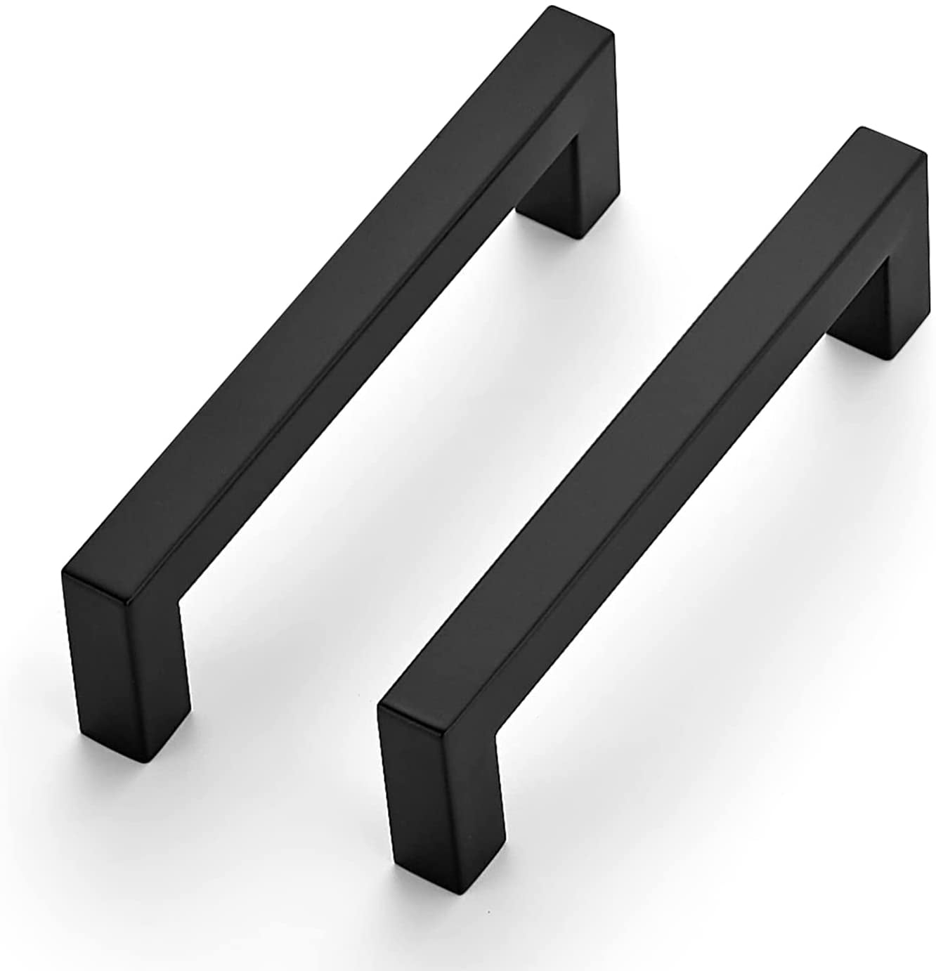 14 Pack 4-1/2 Inch Kitchen Square Cabinet Handles Matte Black Cabinet ...