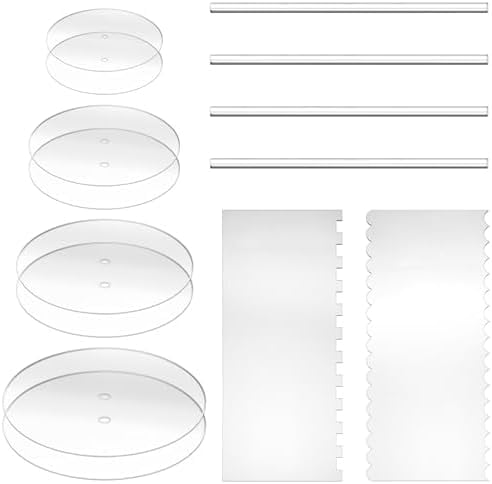 14 Pack Acrylic Cake Disc Set,Clear Cake Decorating Supplies with 8 ...