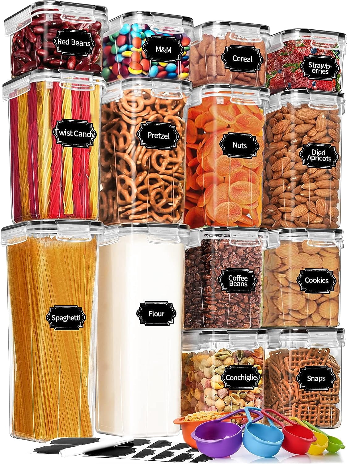 14 Pack Airtight Food Storage Containers for Kitchen Pantry ...