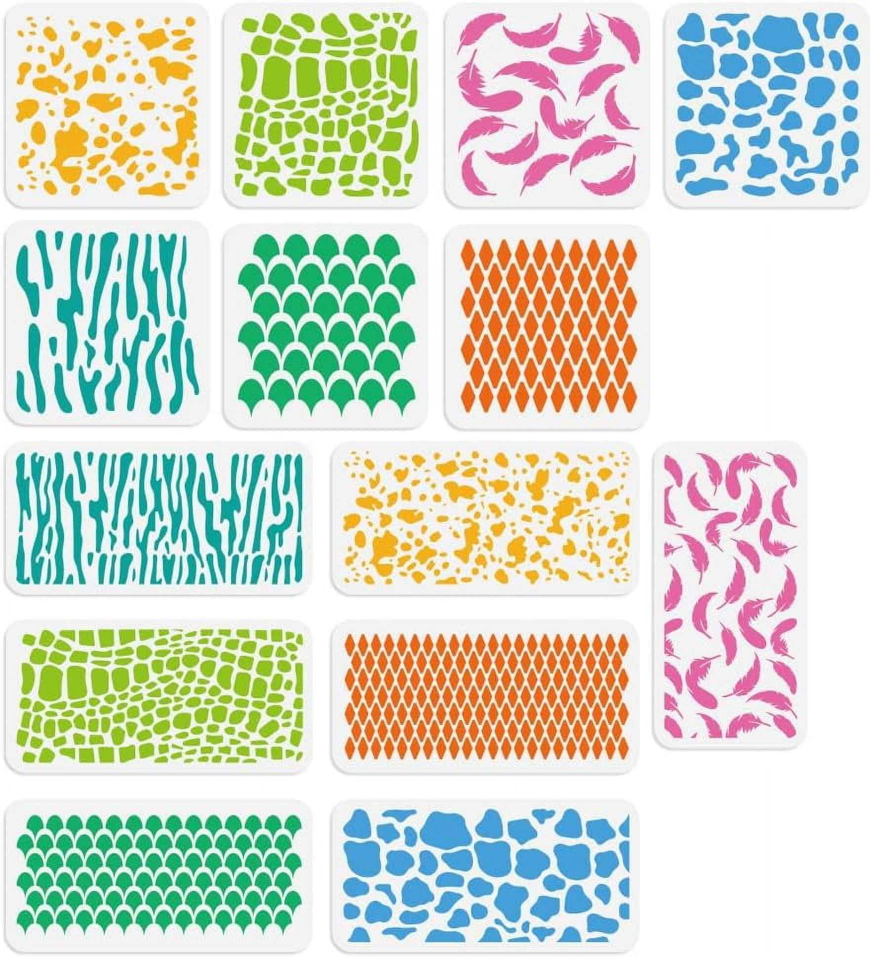 14 Pack Animal Pattern Stencils for Painting Reusable Plastic Leopard ...