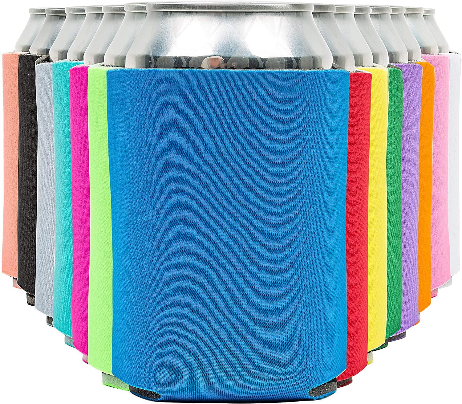 14-Pack Blank Beer Can Cooler Sleeves, Soft Insulated Plain Sleeves for ...
