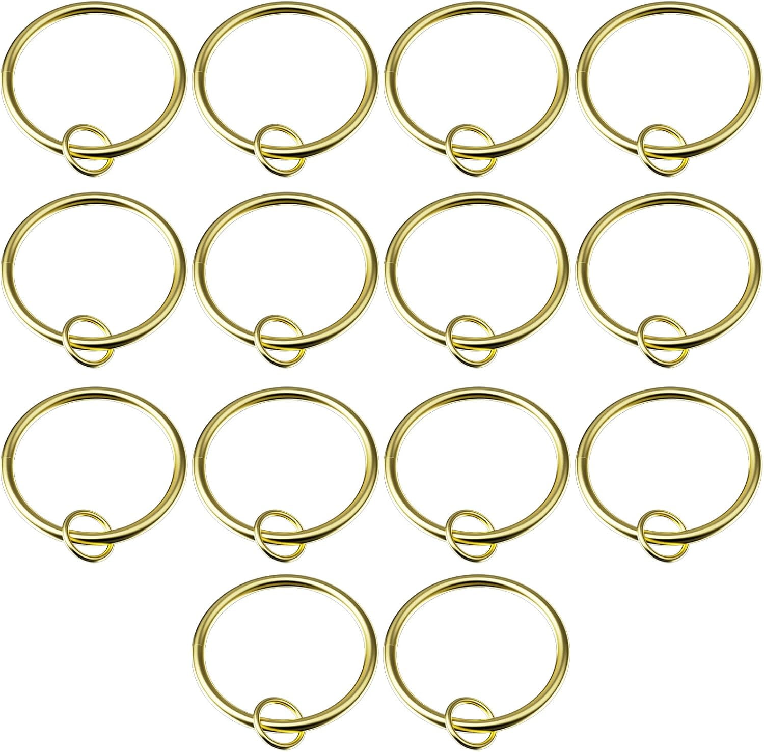 14 Pack Curtain Rings with Eyelets Metal Drapery Ring for Curtain Hook ...