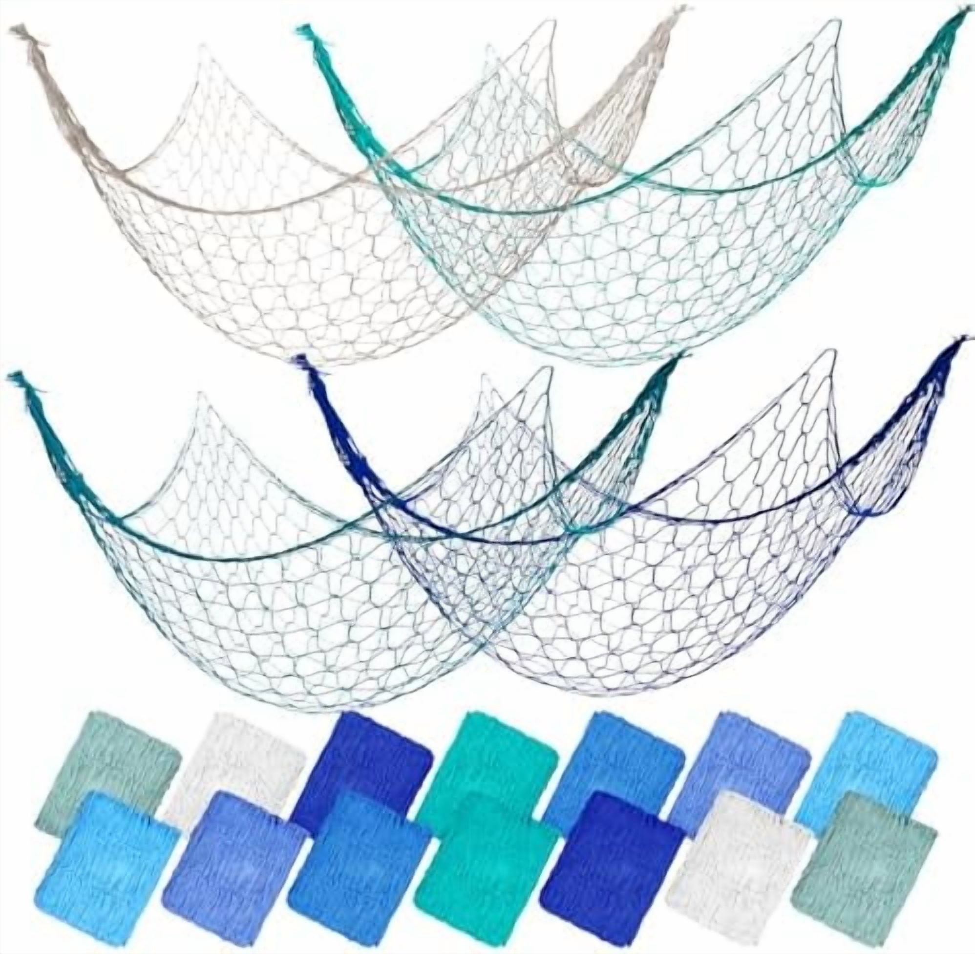 14-Pack 80x40" Natural Fish Netting Decor: 7 colors, beach/ocean theme ...