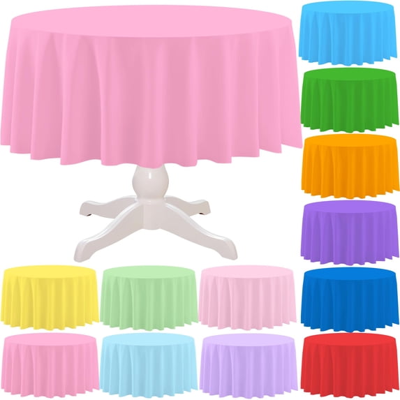 14 Pack Pastel Disposable Plastic Tablecloths for Parties, Rectangle ...