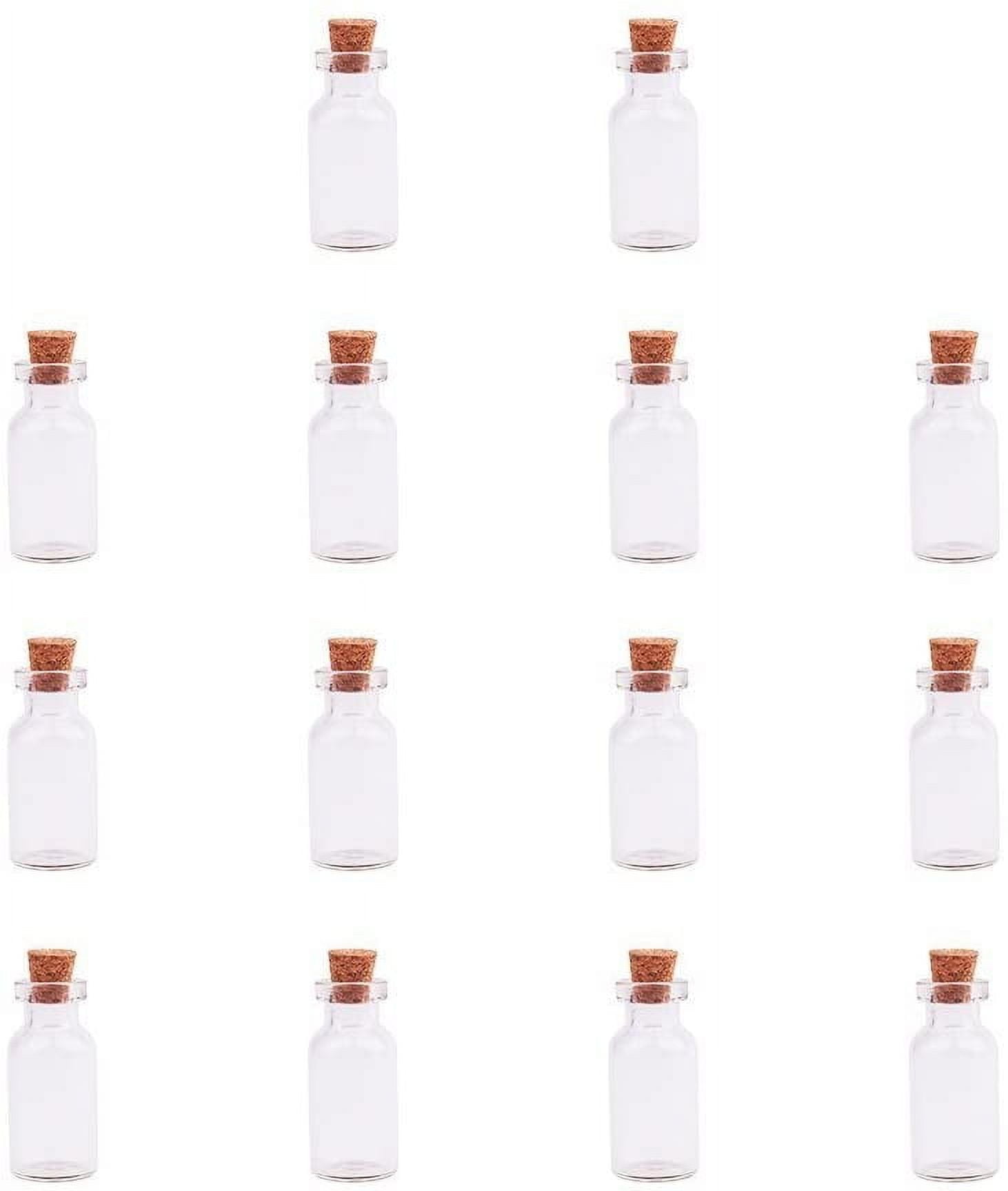 14 Pack Small Glass Bottles Jars Tiny Clear Vials Storage Container ...