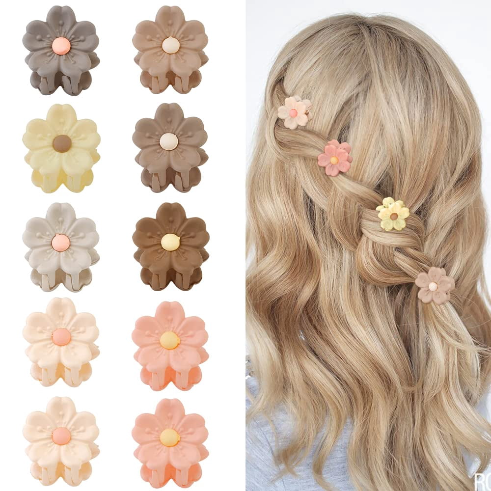 14 Pack Square Hair Clip Hair Claw Clips for Thin Hair 2" + 1" Flower ...