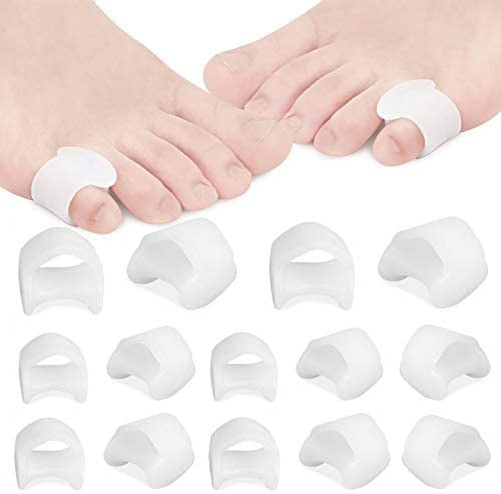 14 Pack White Gel Pinky Toe Separators for Overlapping Toes,Hammer Toe ...