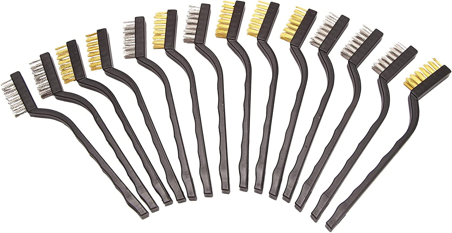 14 Pack Wire Brush Set for Cleaning Welding Slag and Rust Stainless ...