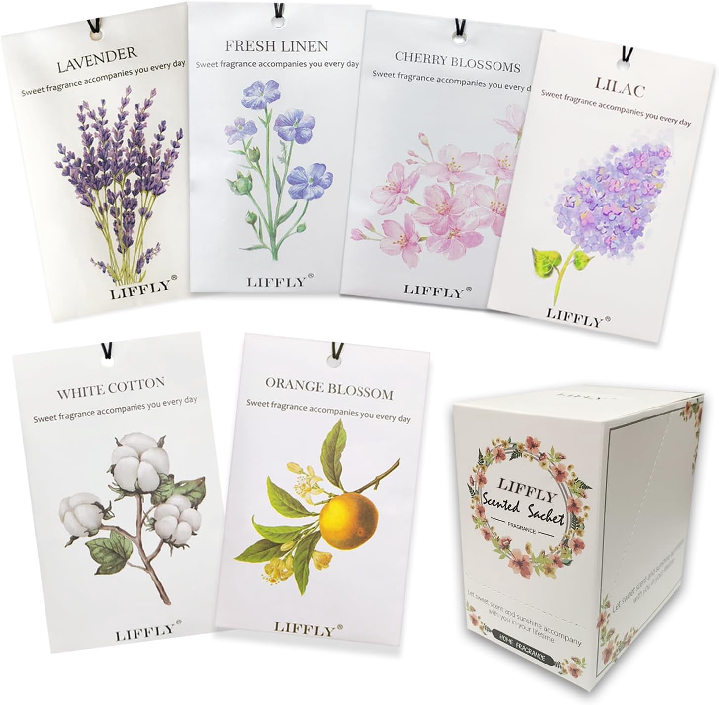 14 Packs Scented Sachets for Drawers and Closets Lavender Fresh Linen ...