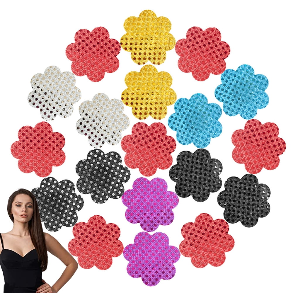 14 Pairs Nipple Cover Flower Shape Pasties Breast Covers Disposable Bra ...