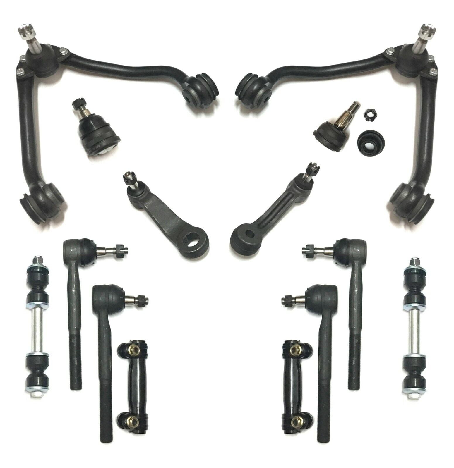 14 Pc Front Suspension Kit Adjusting Sleeves Inner & Outer Tie Rod Ends ...