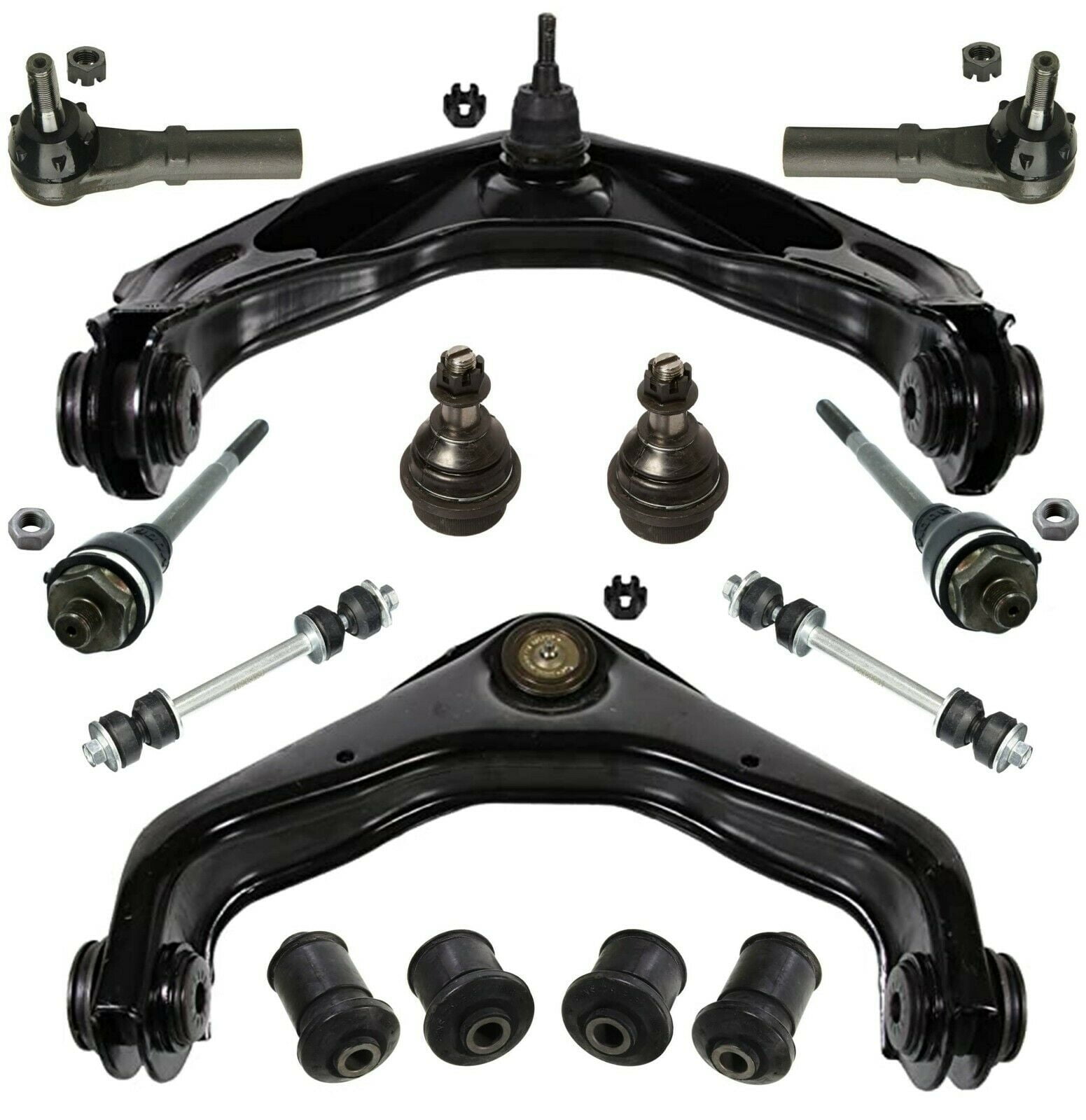 14 Pc Front Suspension Kit Control Arms with Ball Joints Assembly Tie ...