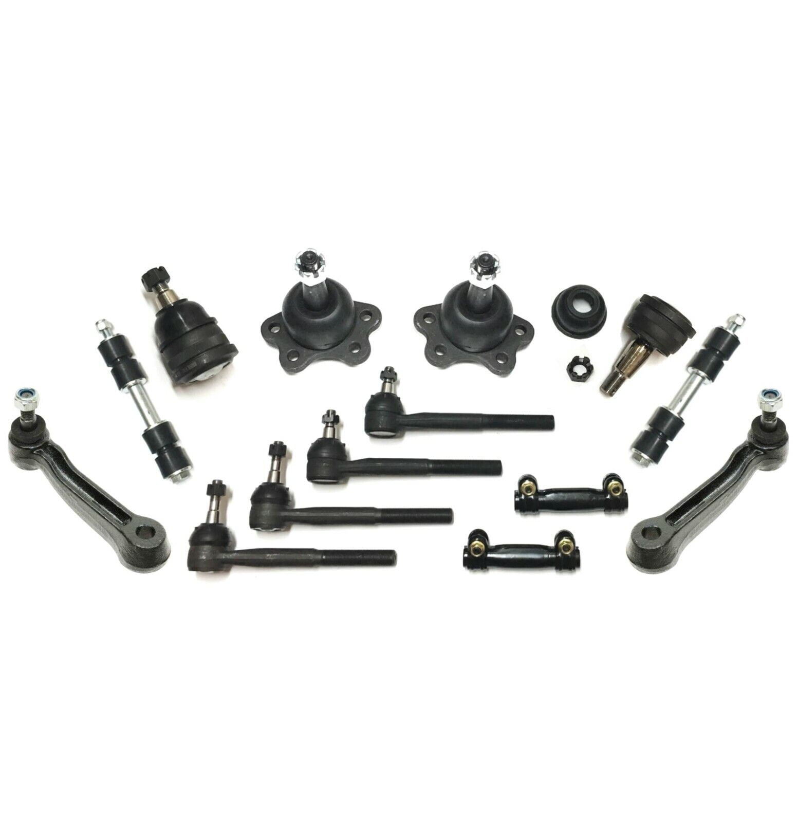 14 Pc Upper & Lower Ball Joints Tie Rod Ends Adjusting Sleeves Idler ...