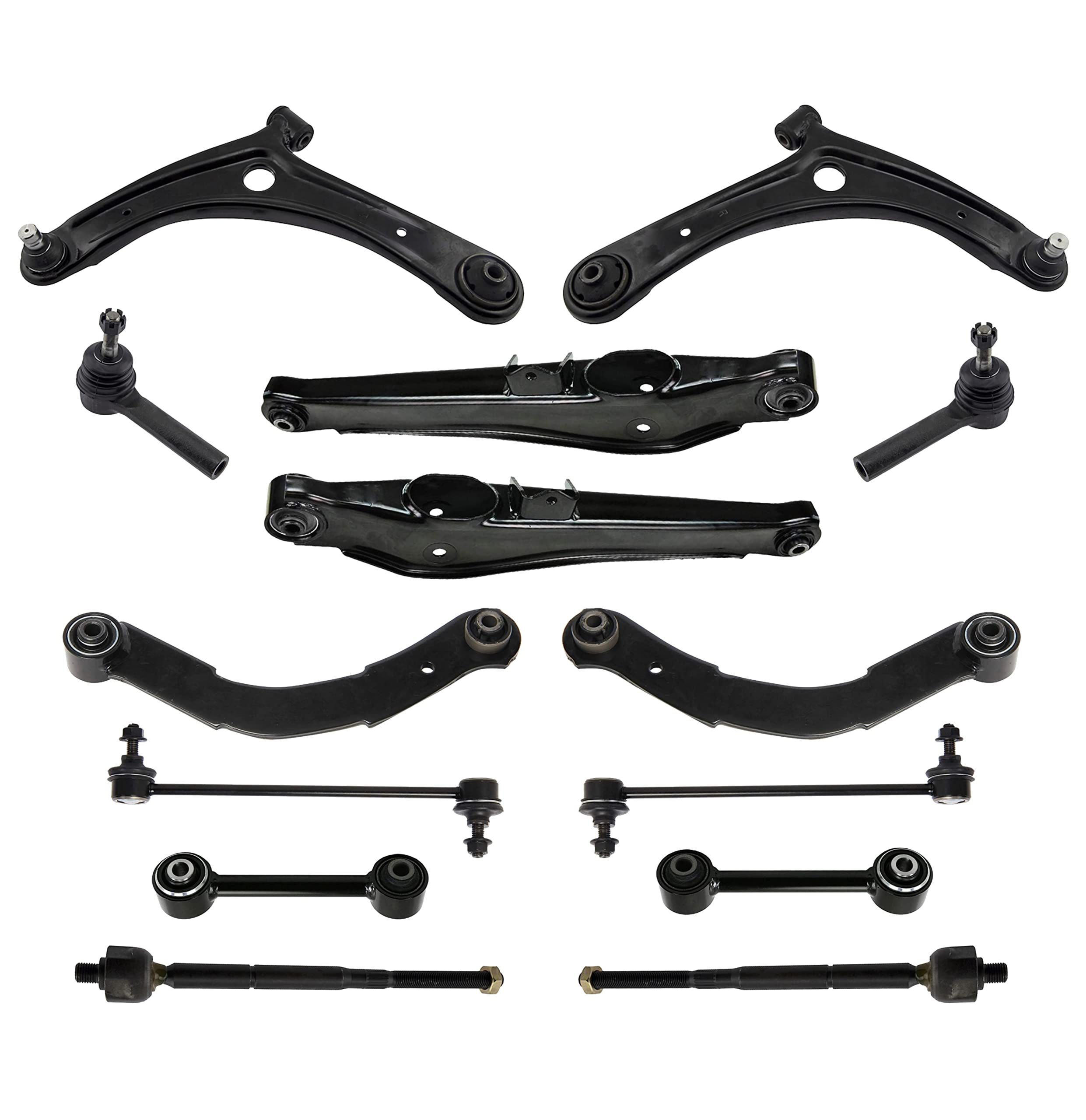 14 Pc Upper & Lower Control Arms, Stabilizer Sway Bar Links, Tie Rod ...