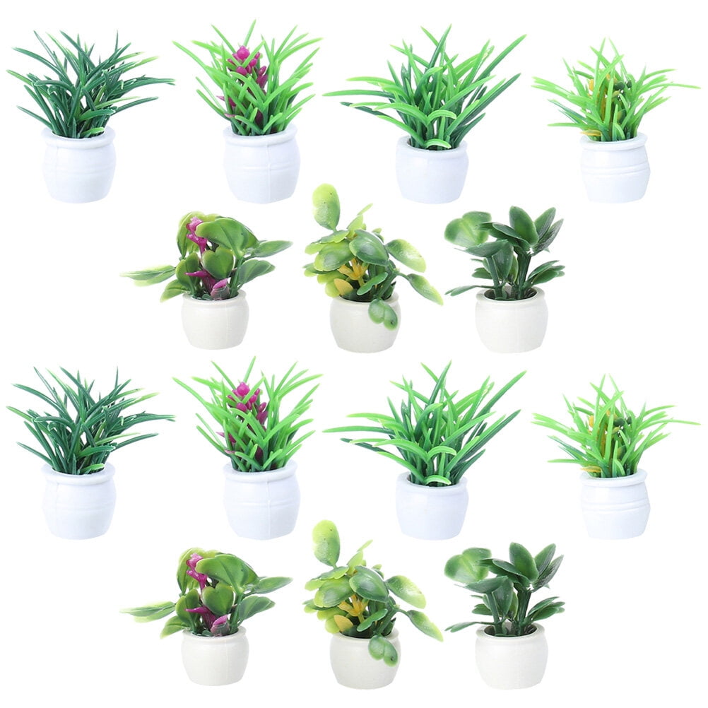 14 Pcs 35cm Mini Potted Plant Flowerpot Flowers and Plants Small House ...