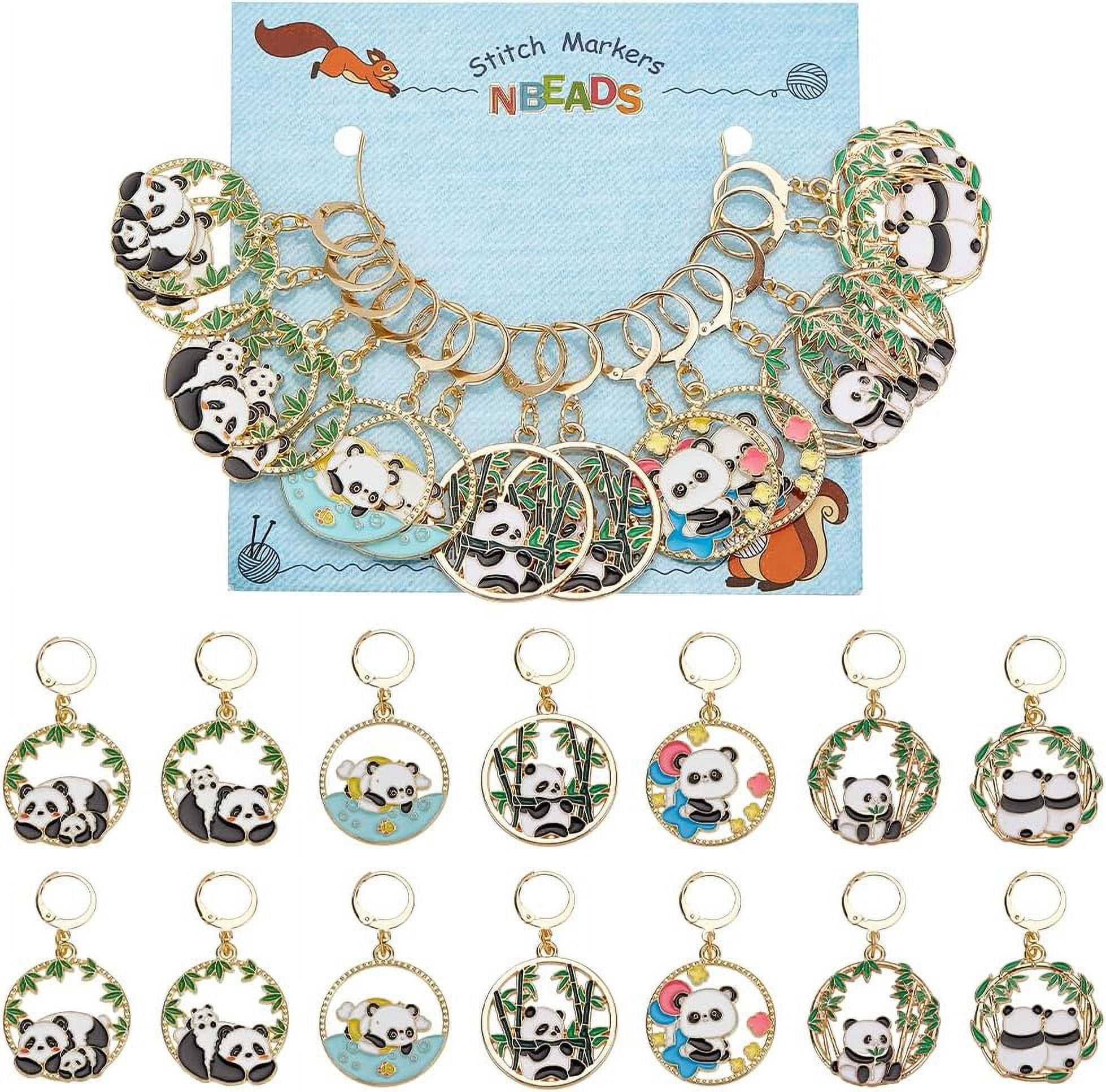 14 Pcs 7 Styles Panda Stitch Markers Enamel Crochet Stitch Marker ...