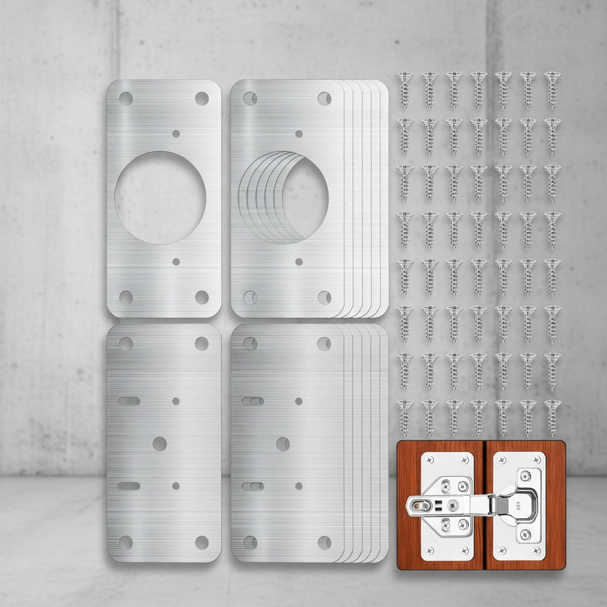 14 Pcs Cabinet Hinges Repair Plate, Upgraded Cabinet Door Hinge Repair ...