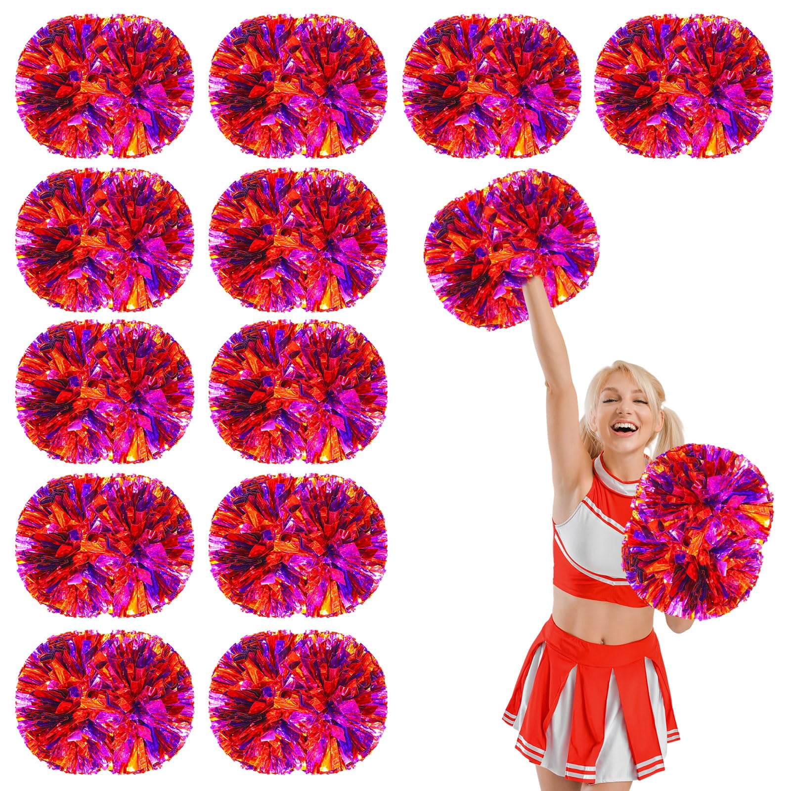 14 Pcs Cheerleading Pom Poms, Cheerleader Pompoms with Handle Style,Fit ...