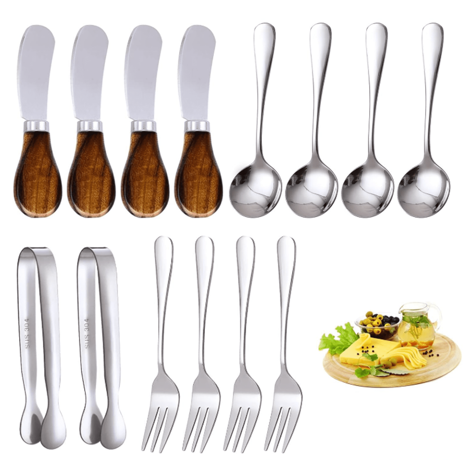14 Pcs Cheese Spreaders for Charcuterie Board, Mini Serving Spoons ...