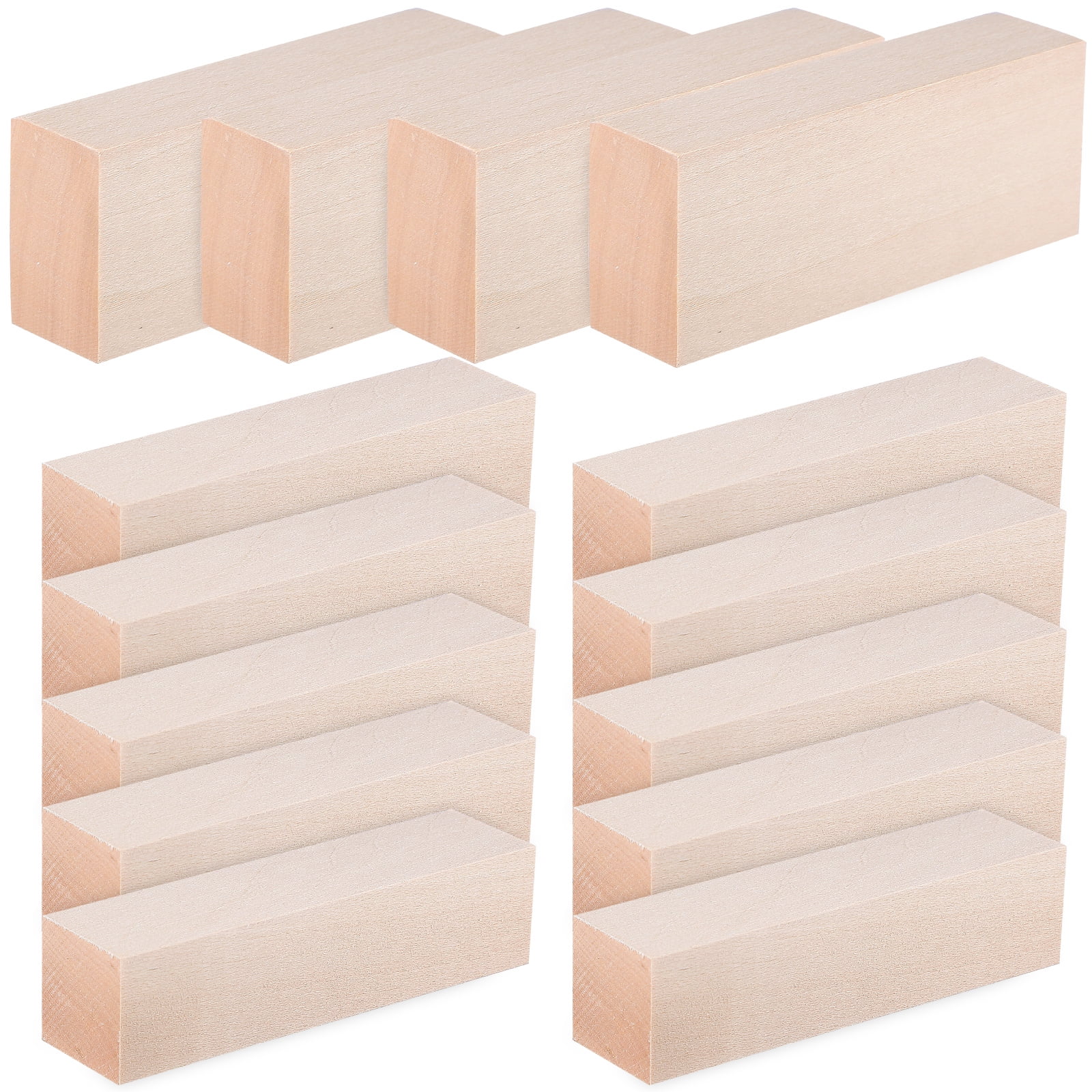 14 Pcs Wood Strips Slats Square Dowels Craft Sticks Unfinished Wooden ...