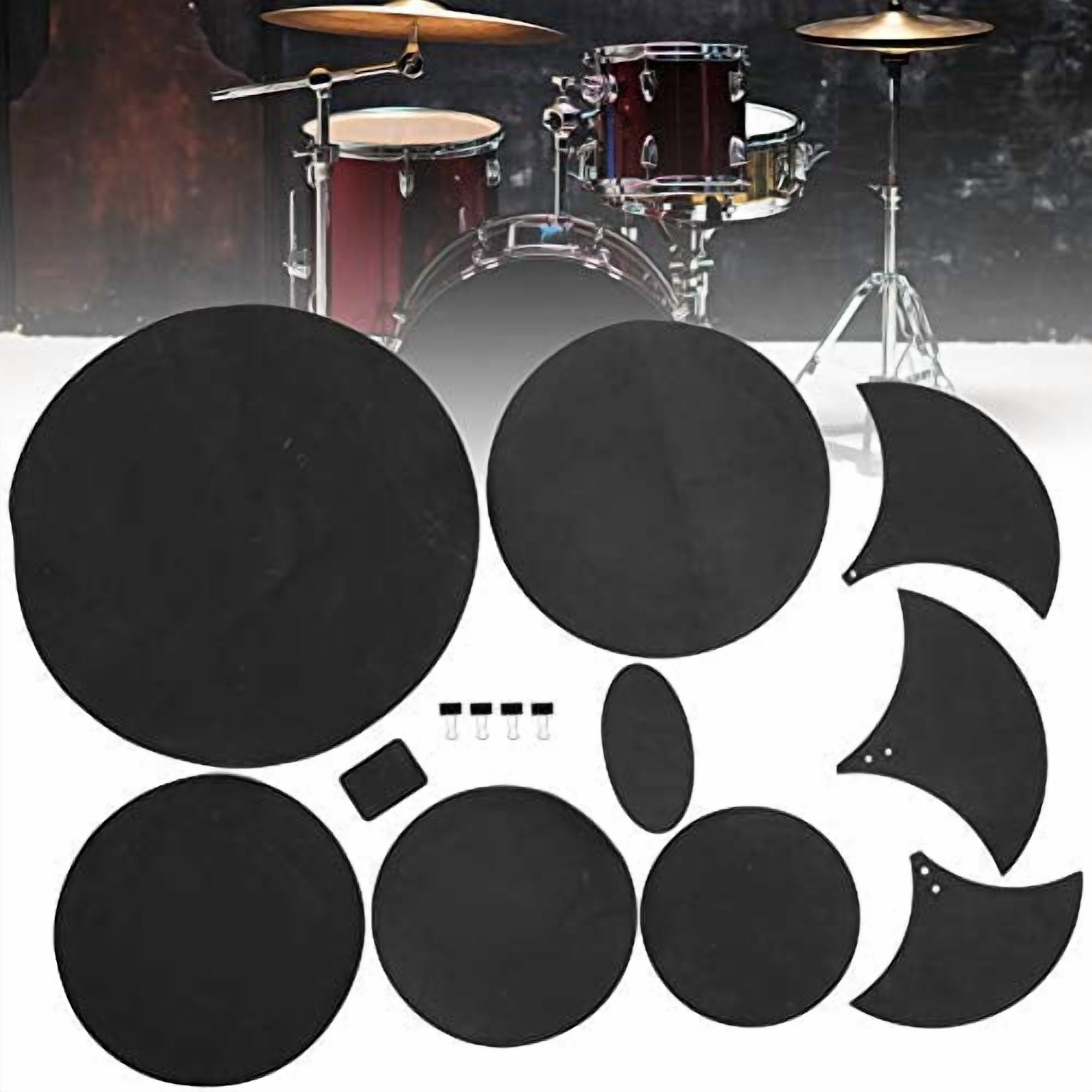 14 Pcs Drum Mute Pads Drum Dampeners Drum Silencer Pads Set Bass Snare ...