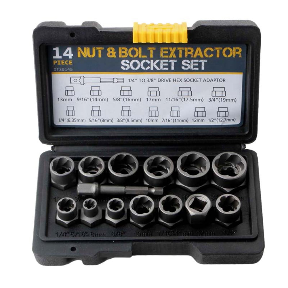 14 Pcs Extraction Socket Impact Bolt Nut Remover Extractor Tool Damaged ...