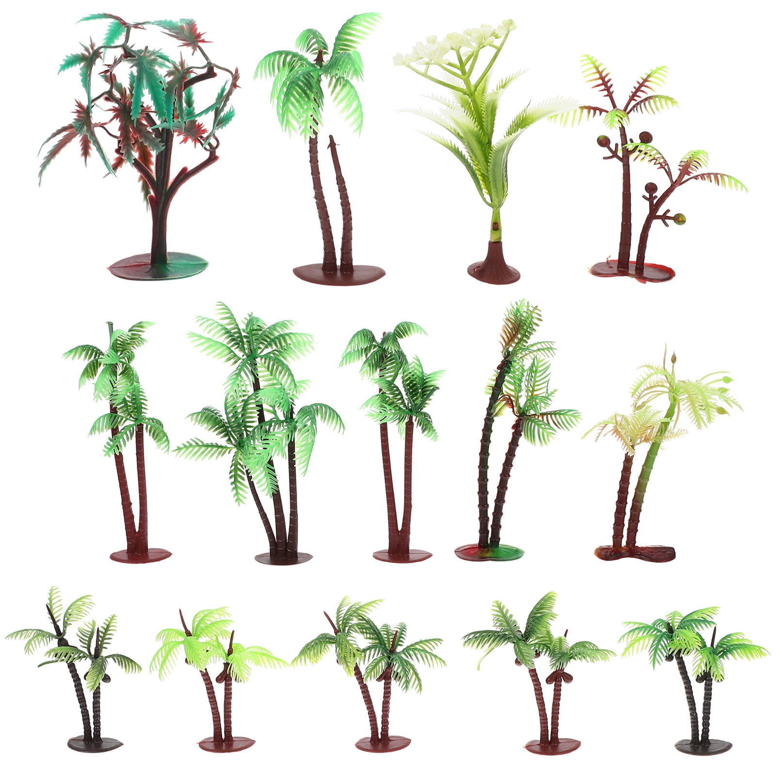14 Pcs Mini Landscape Plant Decor Tree Palm Miniature Diorama Supplies ...