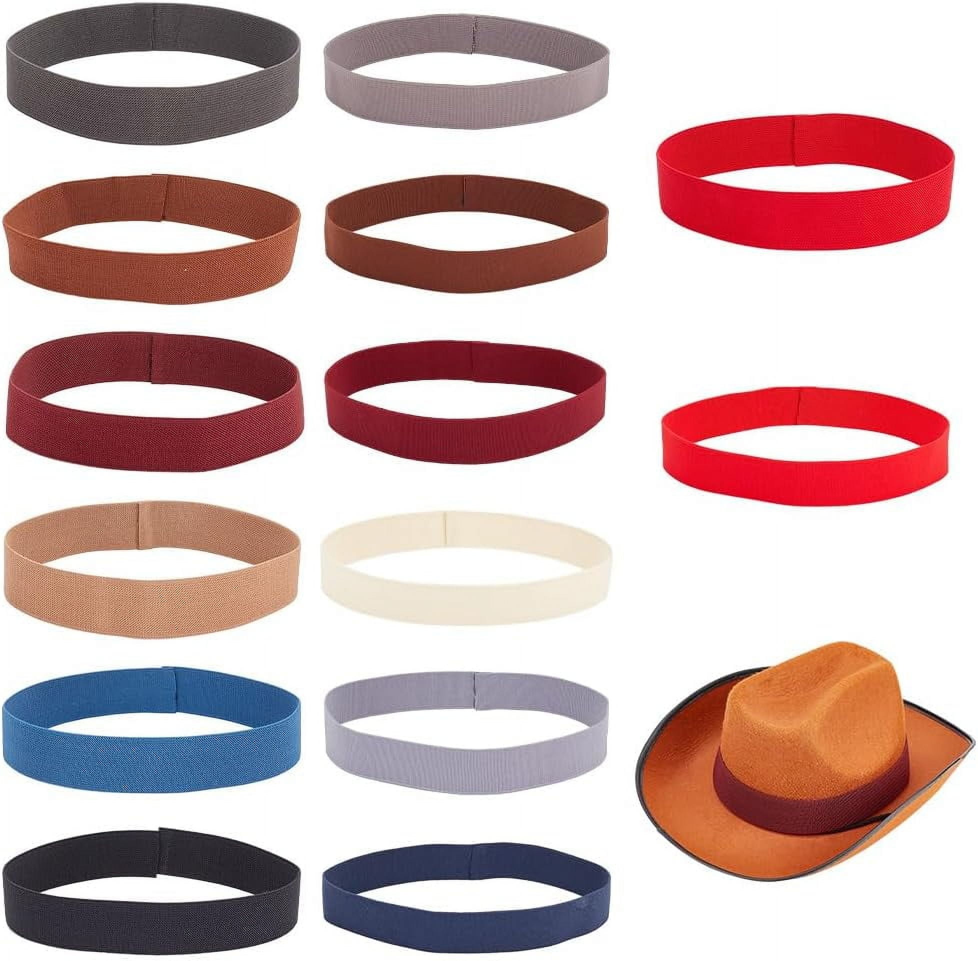 14 Pcs Mixed Color Stretchable Hat Band Western Cowboy Hat Bands for ...