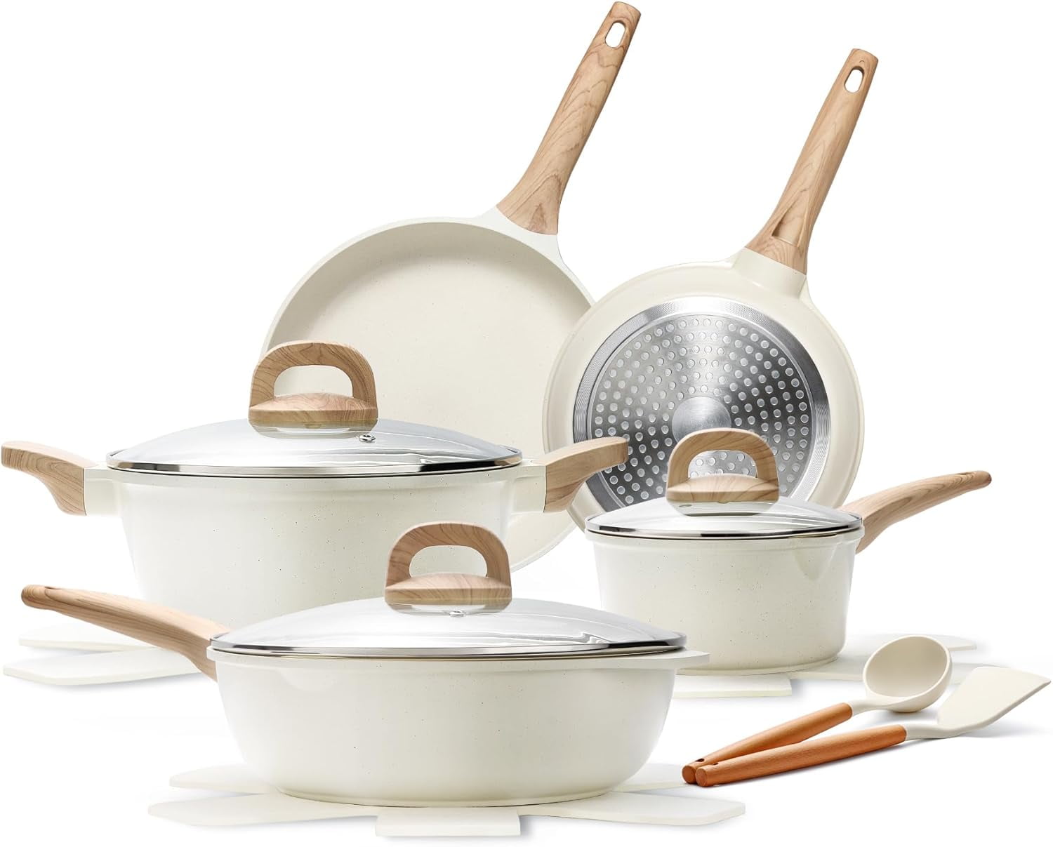 14 Piece Cookware Set, Non-Stick Cookware Set, Granite Induction ...