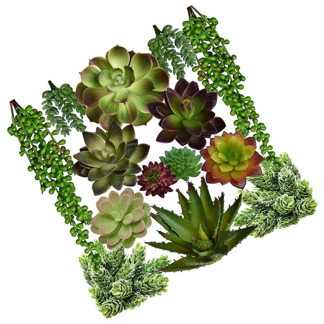 14 Pcs Simulated Succulents Artificial Plants Indoor Planters Man Green ...