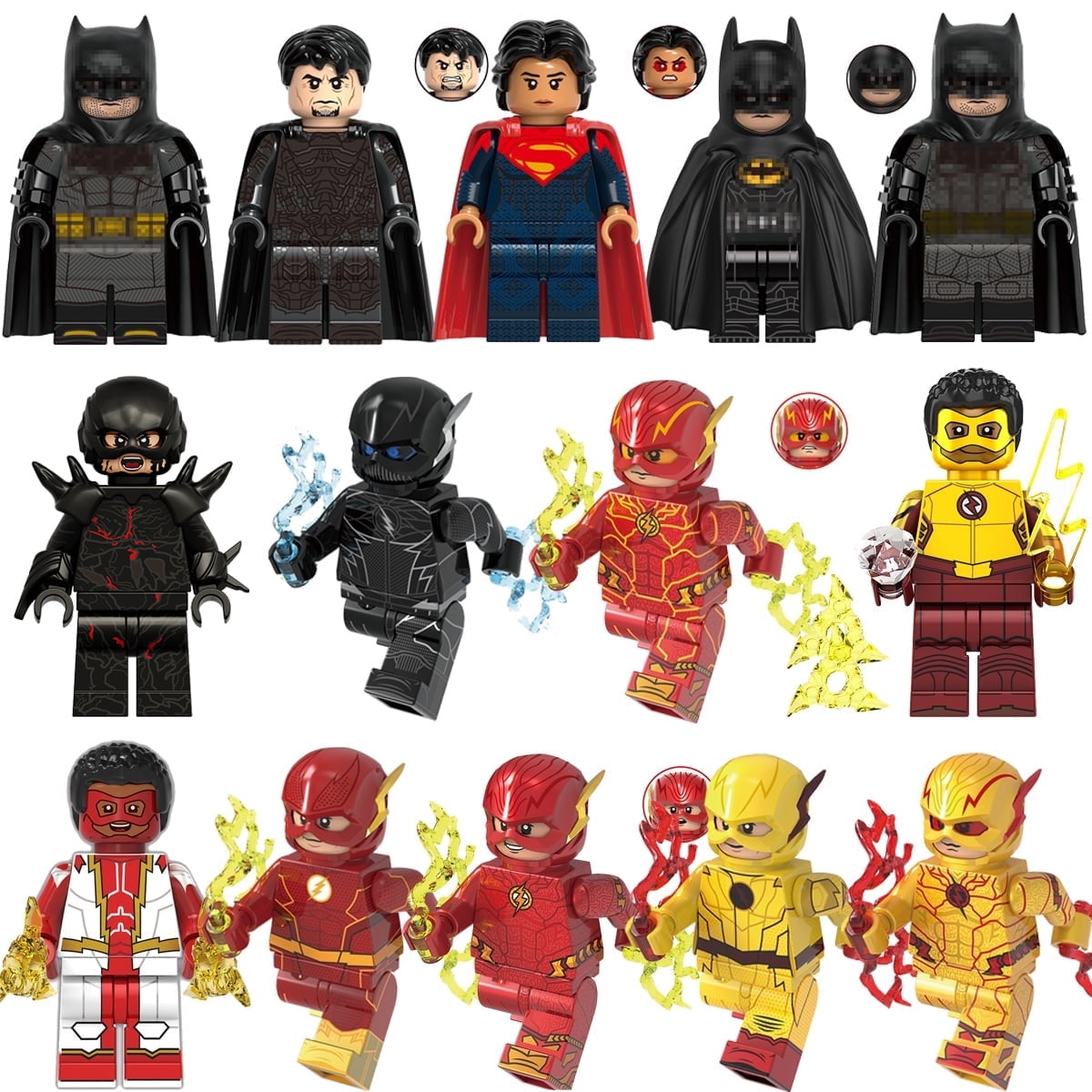 14 Pcs Superhero The Flash Minifigures Bat Hero Building Blocks Toys ...