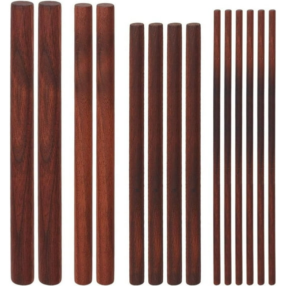14 Pcs Walnut Dowel Rods 4.5/9.8/11.8/15mm Diameter Wood Sticks 7.4~7.9 ...