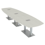 12' Modular Oval Conference Table With Metal Bases And Electric Units ...