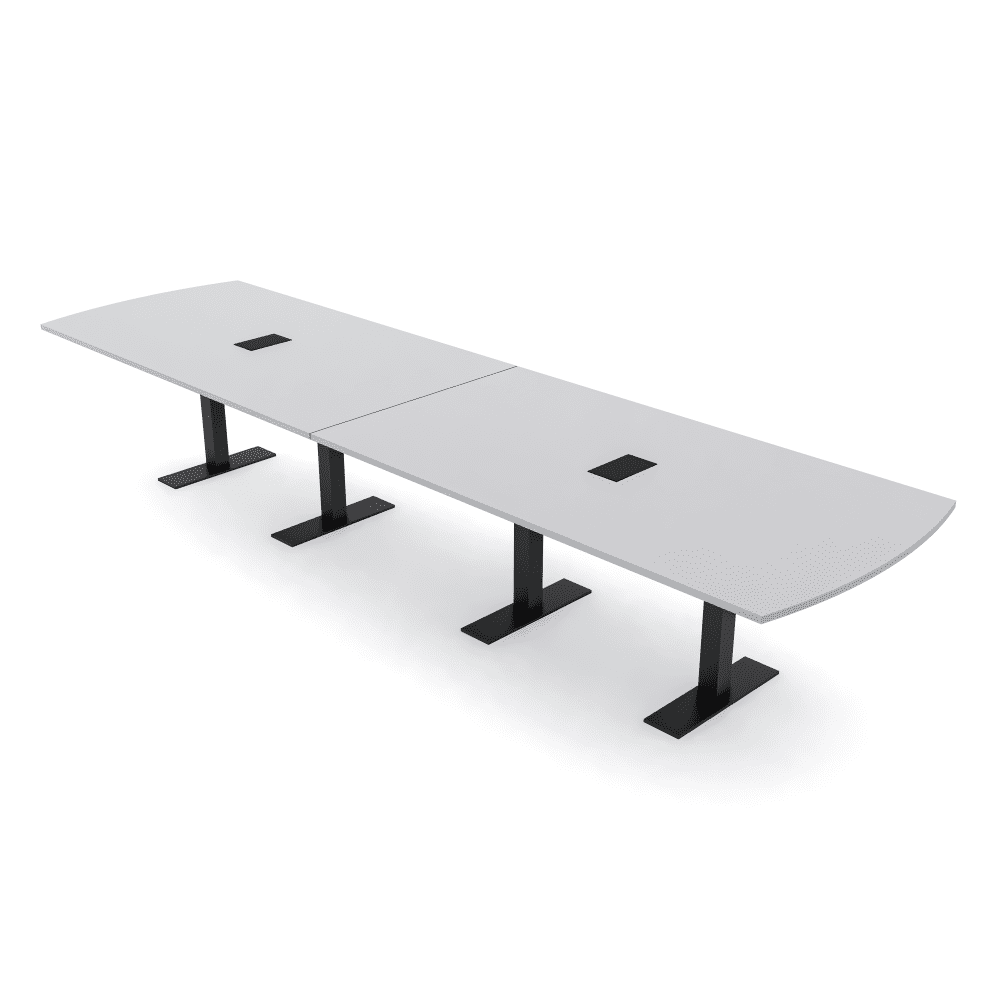 14 Person Arc Rectangle Modular Conference Table w/Electric T-Bases ...