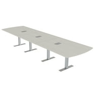 12' Modular Oval Conference Table With Metal Bases And Electric Units ...