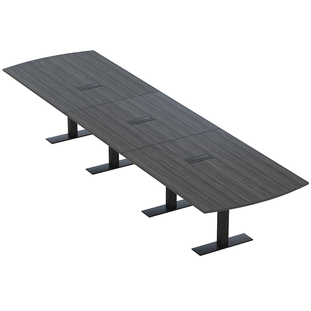 14 Person Arc Rectangle Modular Conference Table w/Electric T-Bases ...