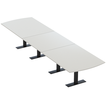 10 Foot Arc Rectangle Modular Conference Table Square Bases w/Electric ...