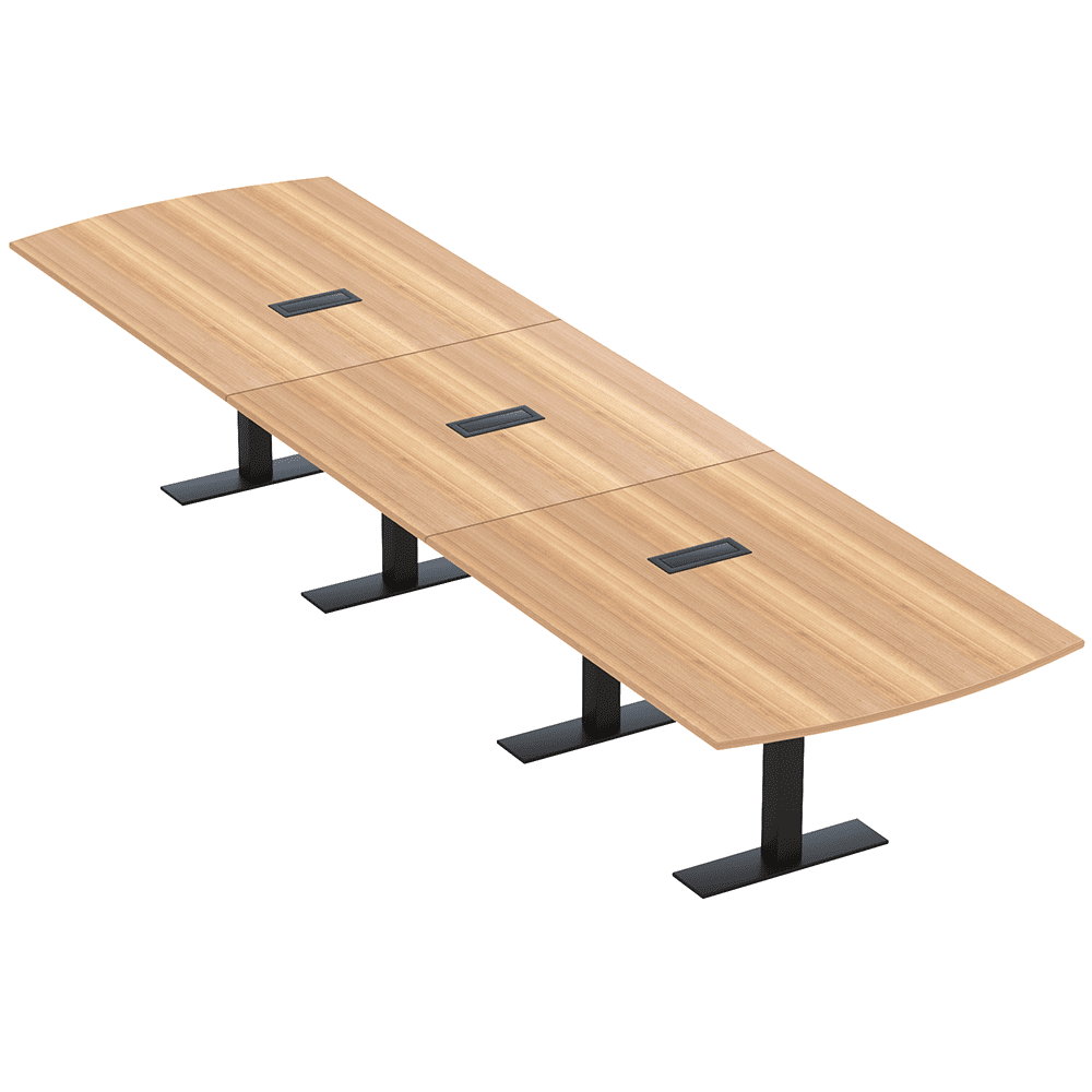 14 Person Arc Rectangle Modular Conference Table w/Electric T-Bases ...