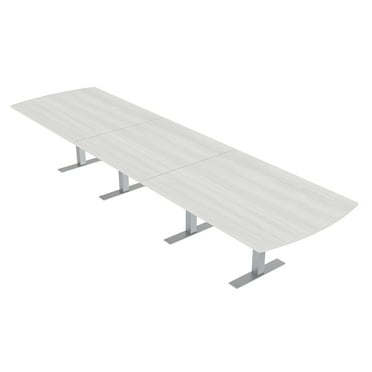 10 Person Arc Rectangle Powered Modular Conference Table Metal T Bases ...
