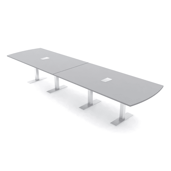 14 Person Arc Rectangle Modular Conference Table w/Electric T-Bases ...