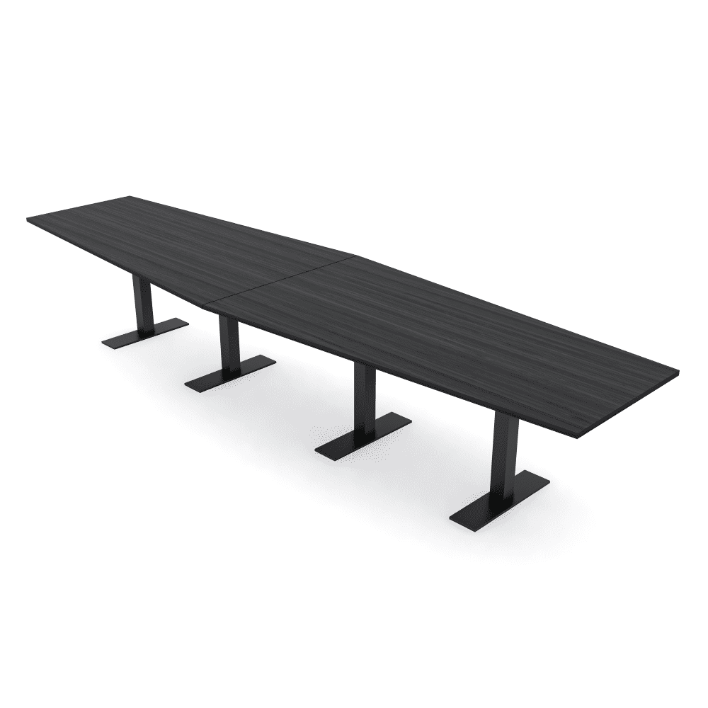 14 Person Hexagon Conference Room Table Metal T Bases Power Modules ...