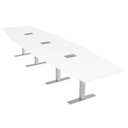 18 Person Modular Powered Rectangular Boardroom Table Metal T Bases ...