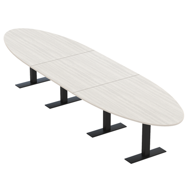 10 Foot Arc Rectangle Modular Conference Table Square Bases w/Electric ...