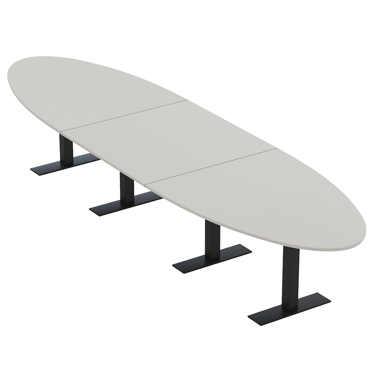 8 Person Rectangular Conference Table Metal T Bases Electrical Modules ...